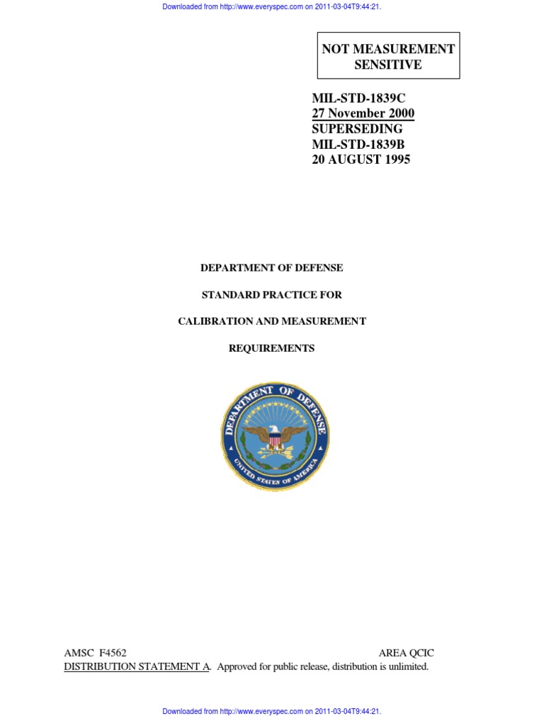 DoD Standard for Calibration and Measurement Requirements | PDF ...