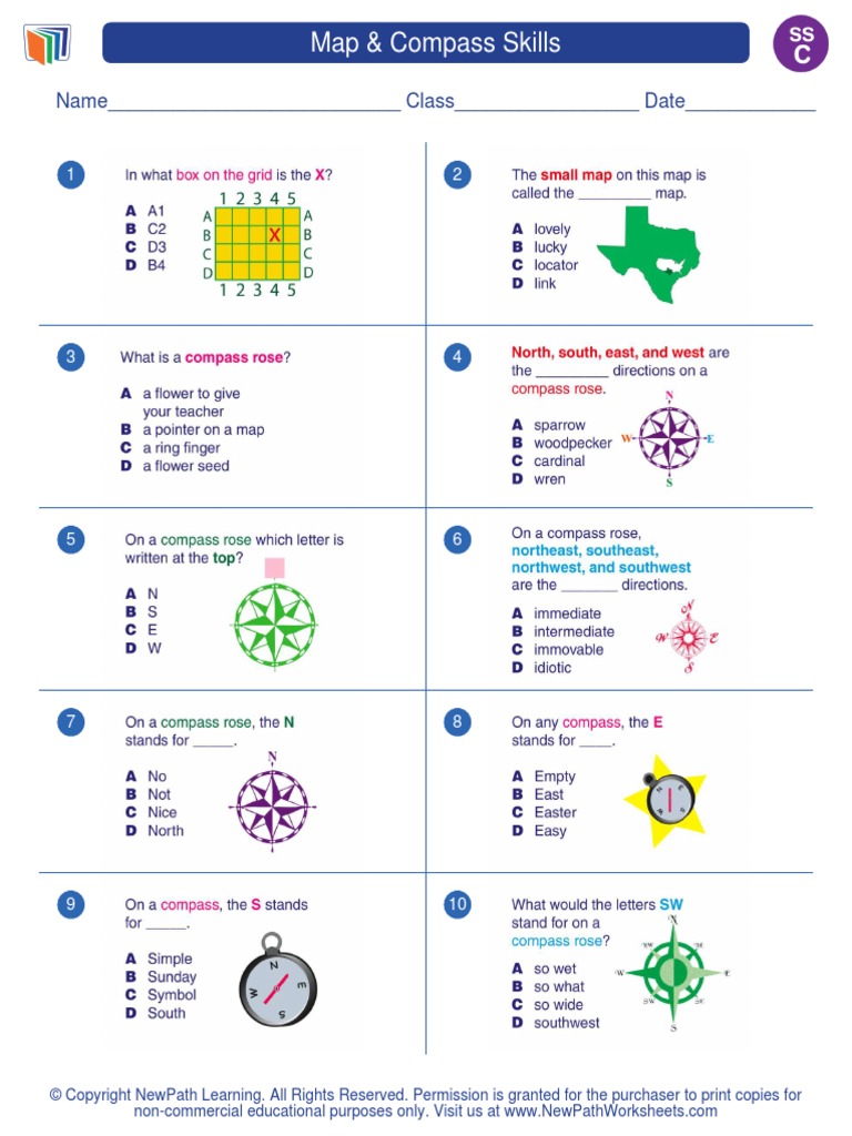Worksheet Social Studies Grade 3 Map Compass Skills 1 | PDF | Social ...