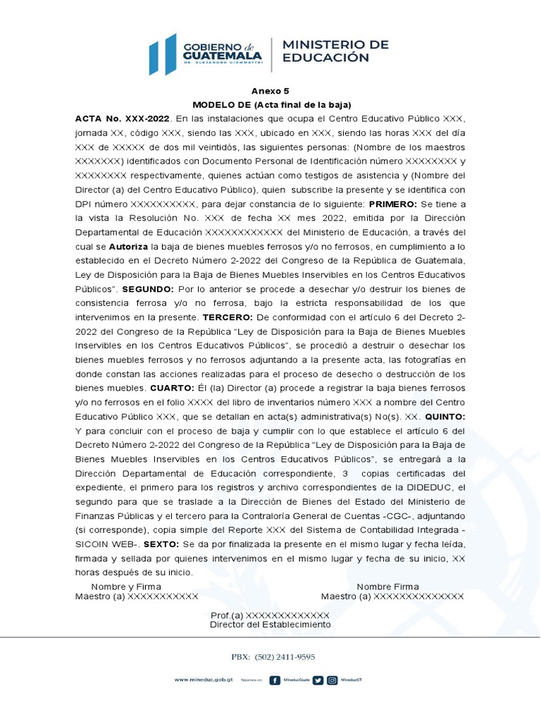 MODELO DE ACTAS (3) Caserìo Sinchaj | PDF