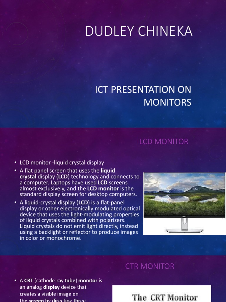 Dudley Chineka: Ict Presentation On Monitors | PDF
