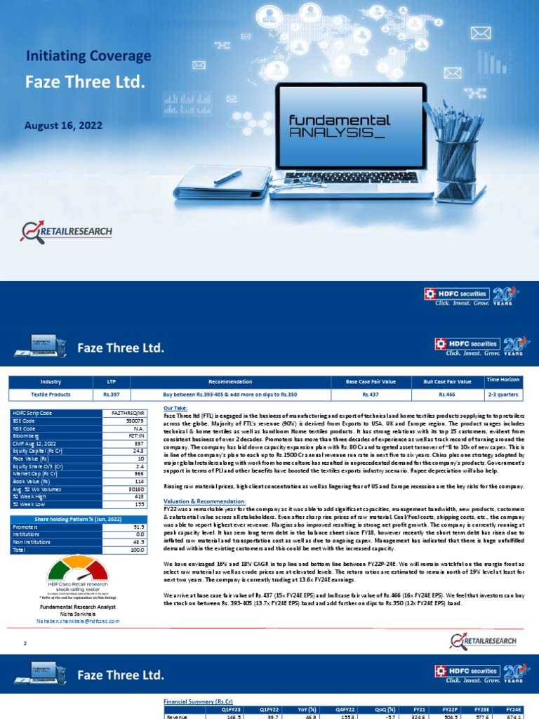 Faze Three Initial (HDFC) | PDF | Securities (Finance) | Business