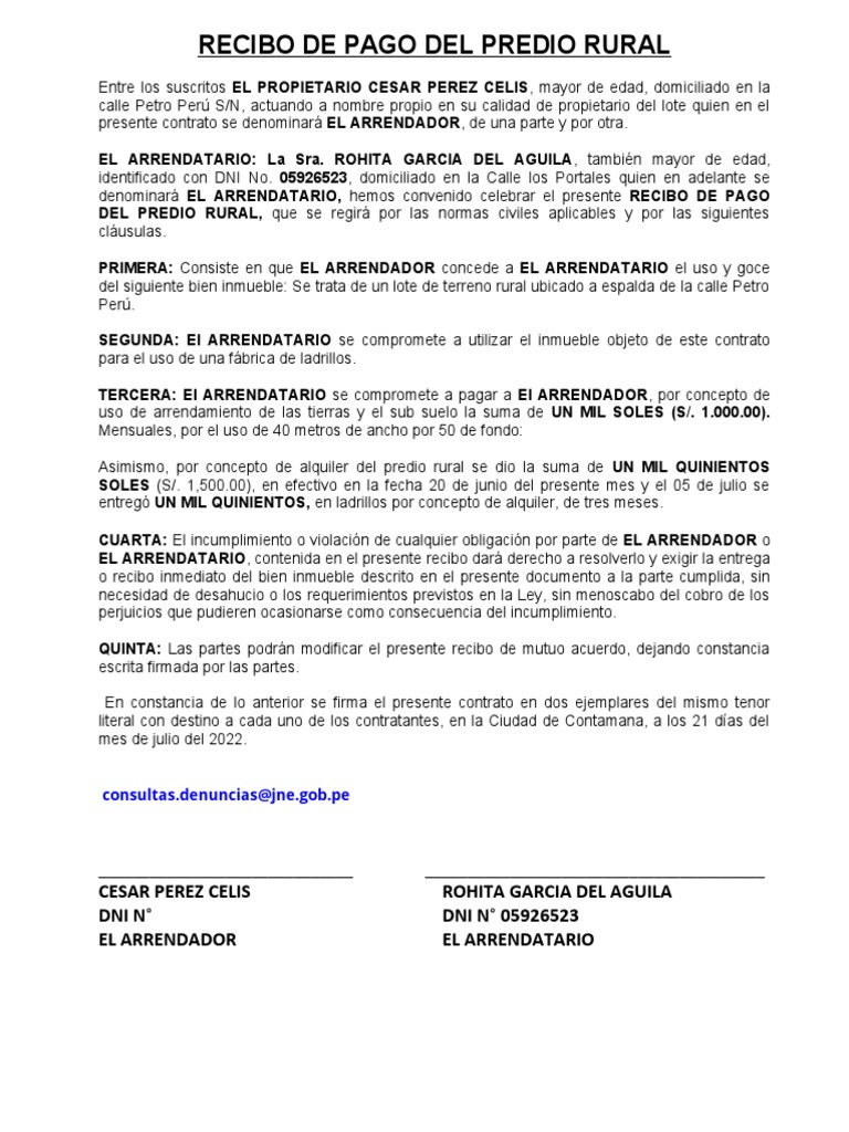 Recibo de Pago Del Predio Rural | PDF | Desalojo | Propiedad