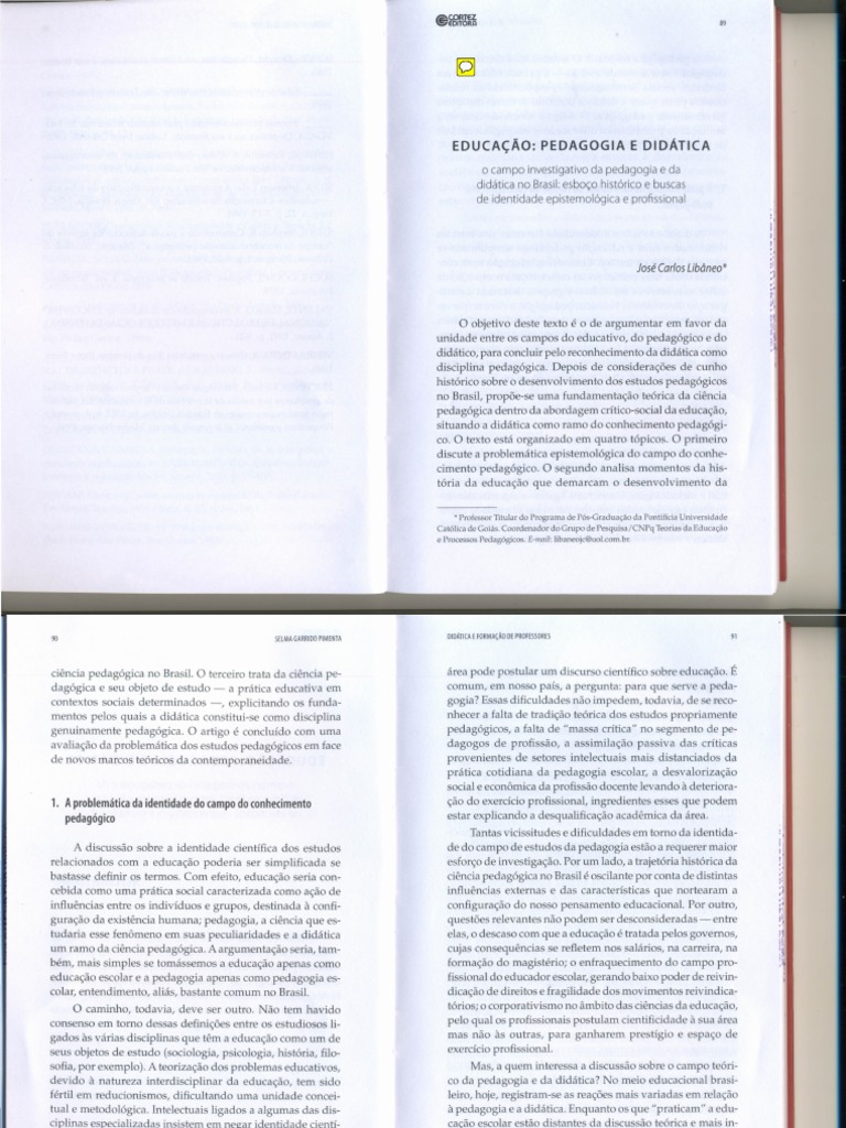 LIBÂNEO Educação, Pedagogia e Didática | PDF | Science | Pedagogia