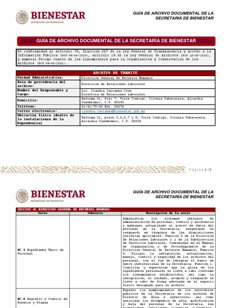 Formato Guía de Archivo Documental - DGRH-DRL | PDF | Trabajo Social ...