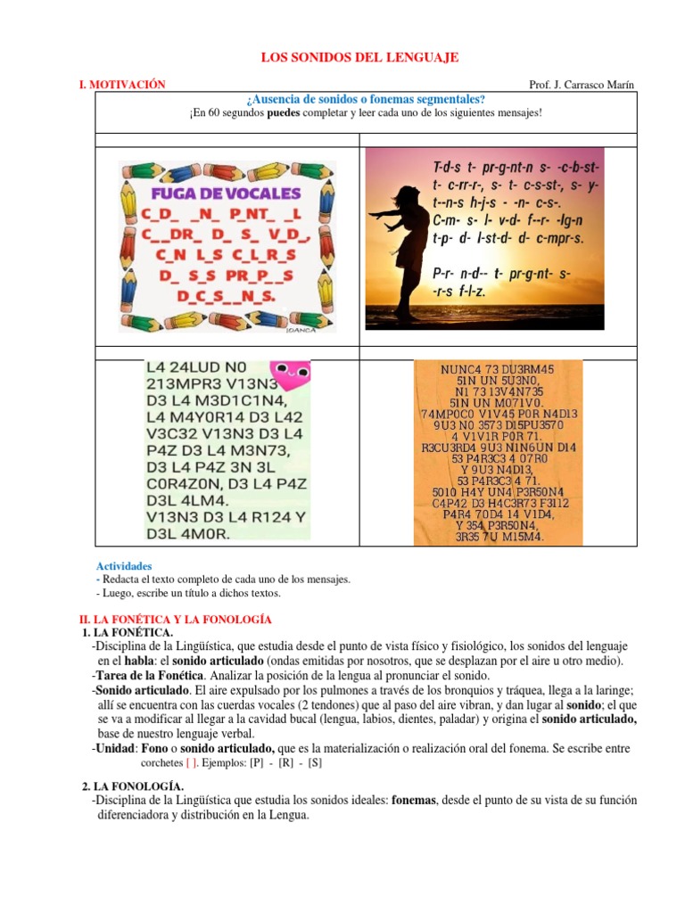 2 Sep Sonidos Del Lenguaje 2022 JCM | PDF | Fonética | Fonema
