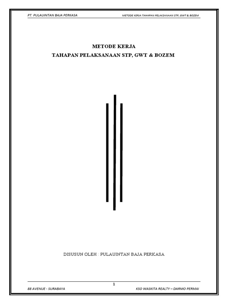 Metode Pelaksanaan STP, GWT & Bozem | PDF