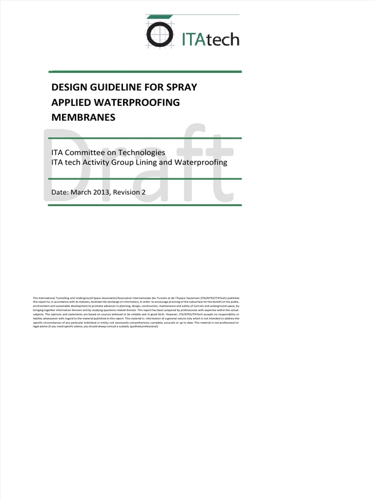 ITA Design Guidelines Waterproofing | PDF | Concrete | Water