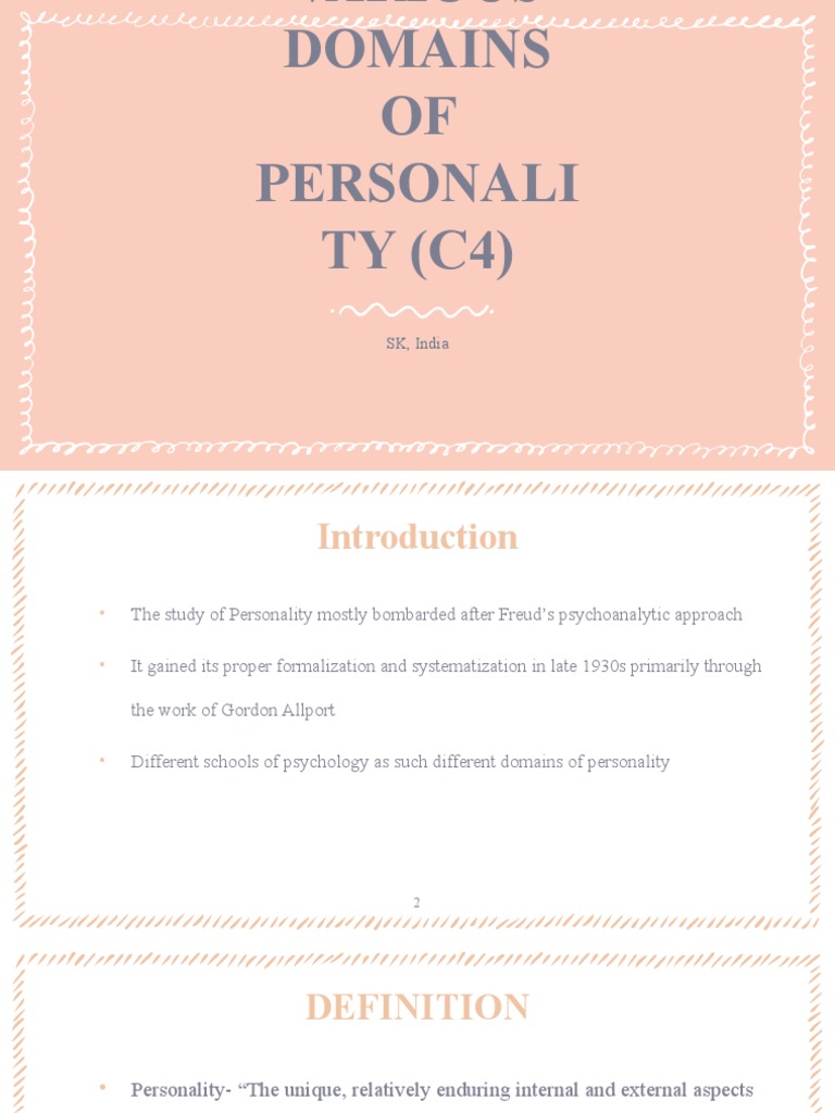 S1 - Domains of Personality | PDF | Behavior | Behaviorism