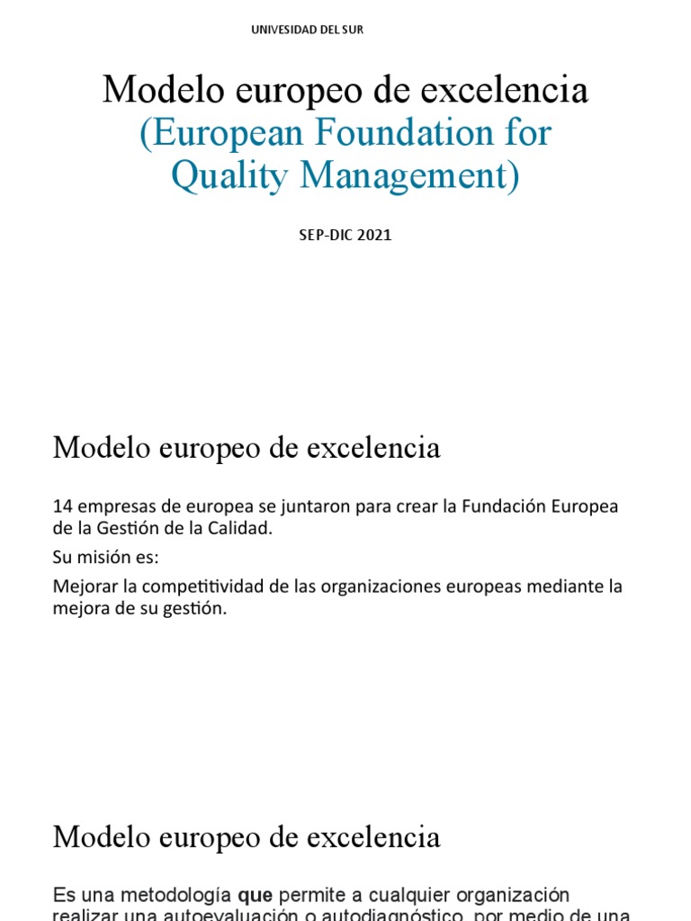 Modelo Europeo de Excelencia 1a | PDF | Liderazgo | Evaluación