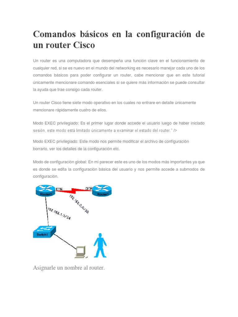 Comandos Básicos en La Configuración de Un Router Cisco | PDF ...