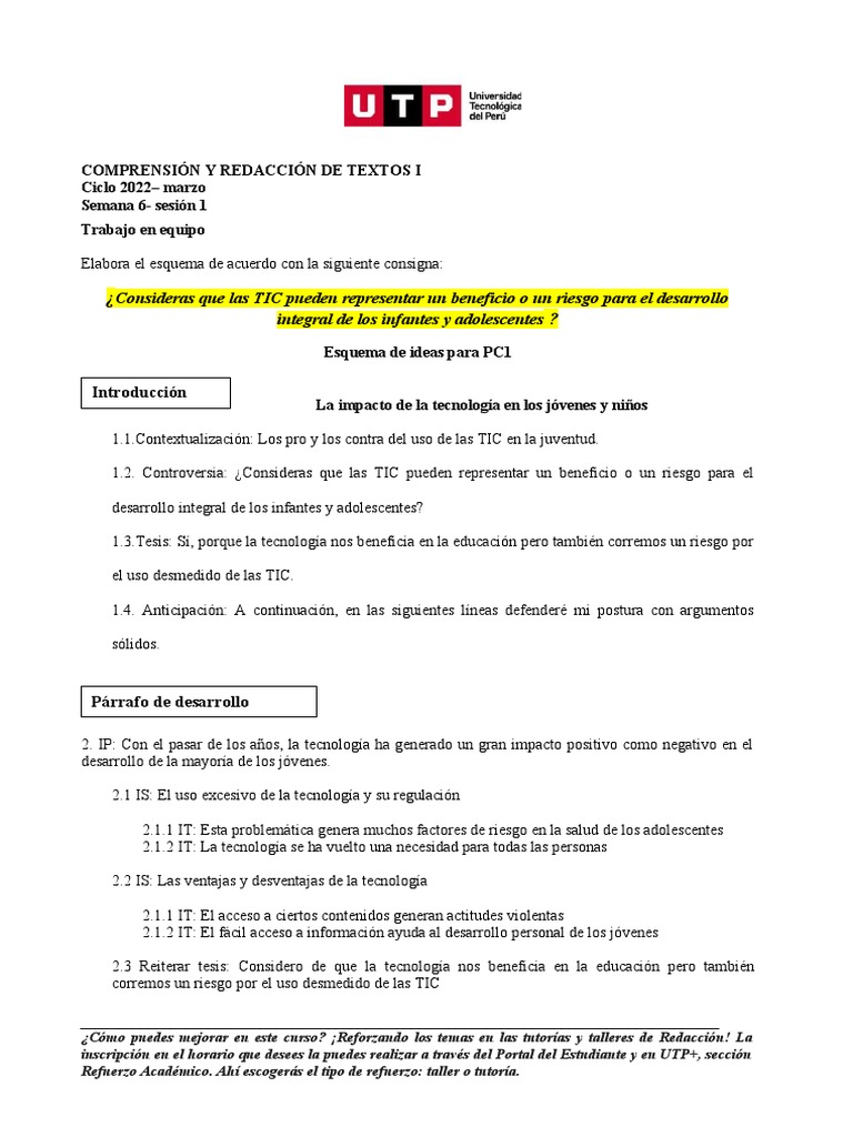 S06.s1-Esquema para PC1 (Material) 2022 Marzo | PDF