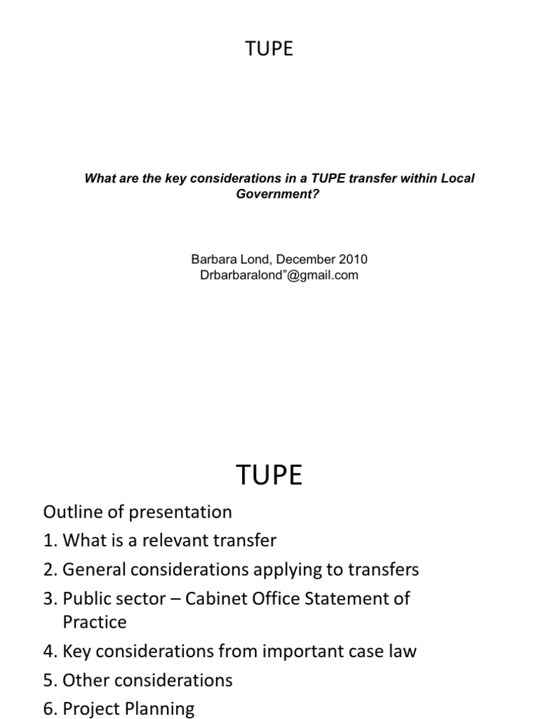 Tupe Presentation Croydon2 | PDF | Contractual Term | Employment