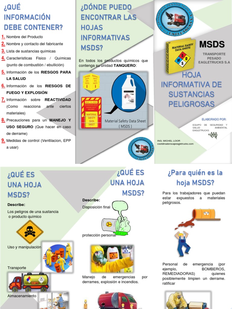 Triptico - Hojas de Seguridad | PDF | Química