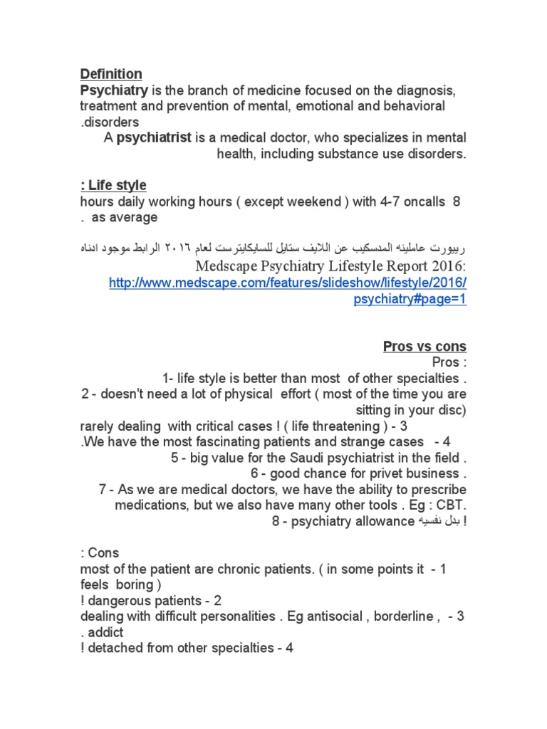 Psychiatry Is The Branch of Medicine Focused On The Diagnosis | PDF ...