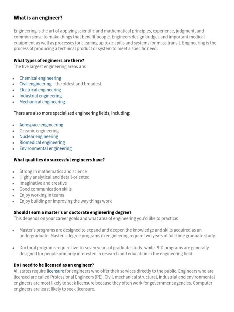 What Is An Engineer | PDF | Engineering | Engineer