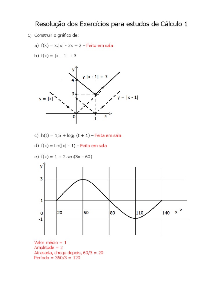 Exercícios Resolvidos de Cálculo 1 | PDF | Analise matemática | Análise