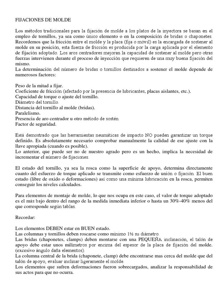 Fijaciones 1 | PDF | Tornillo | Fricción