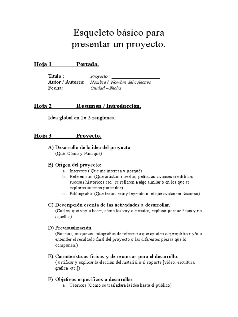 Machote para Proyectos | PDF