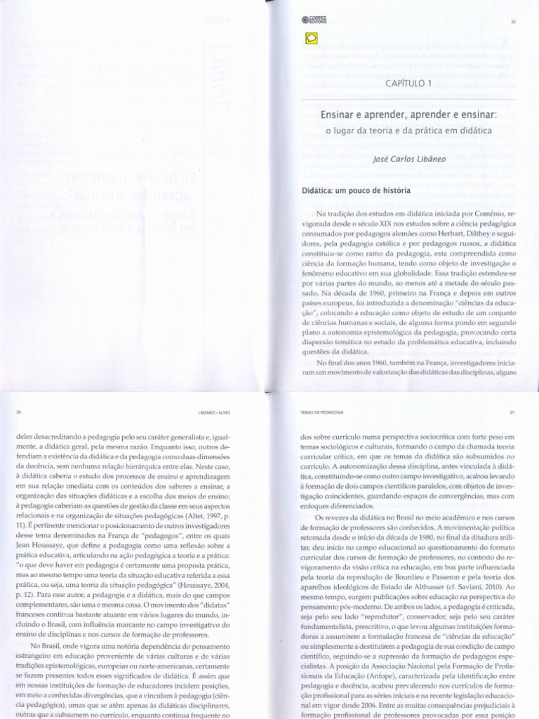 LIBÂNEO Ensinar e Aprender | Download grátis PDF | Aprendizado | Pedagogia