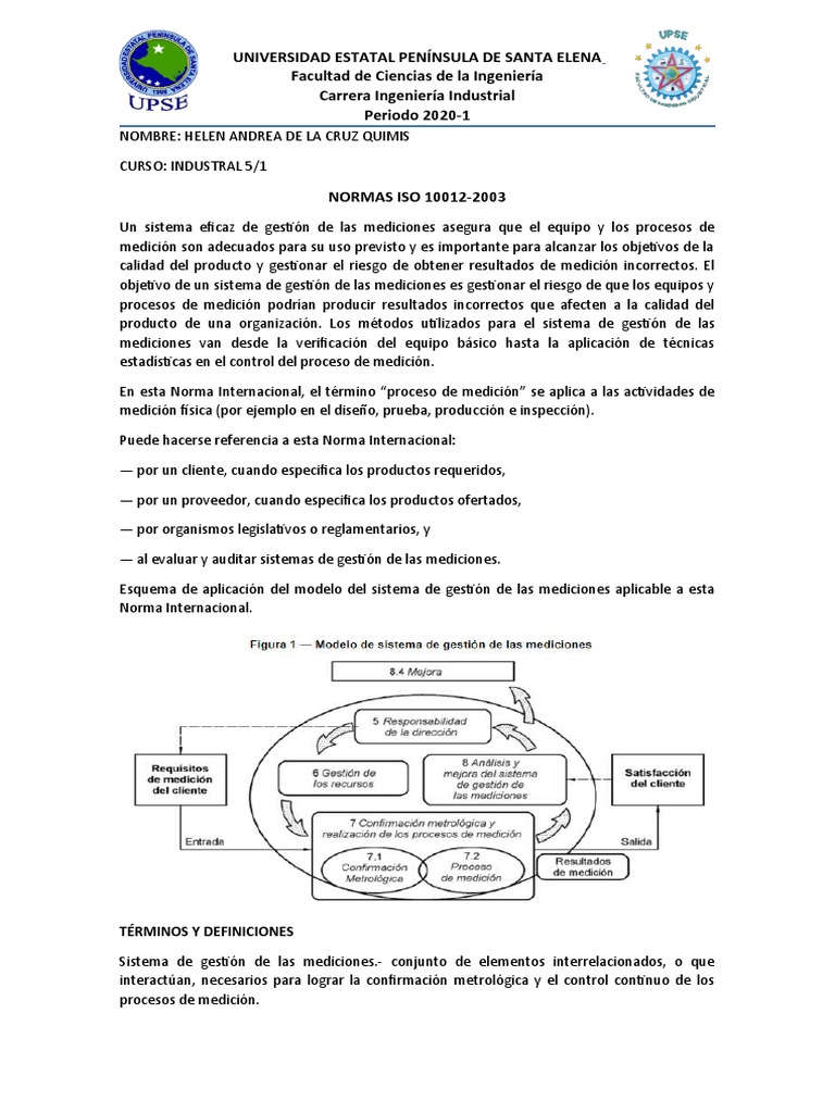 Normas Iso 10012-2003 | PDF | Medición | Calidad (comercial)