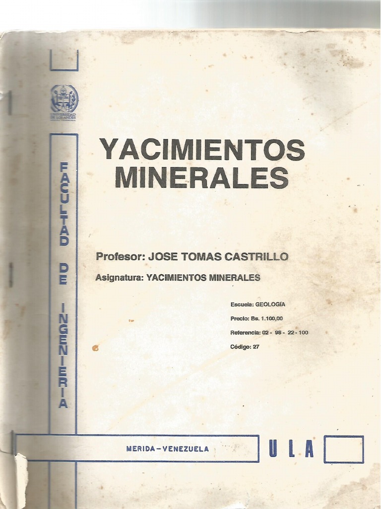 Yacimientos Minerales 1 | Descargar gratis PDF | Magma | Roca (geología)