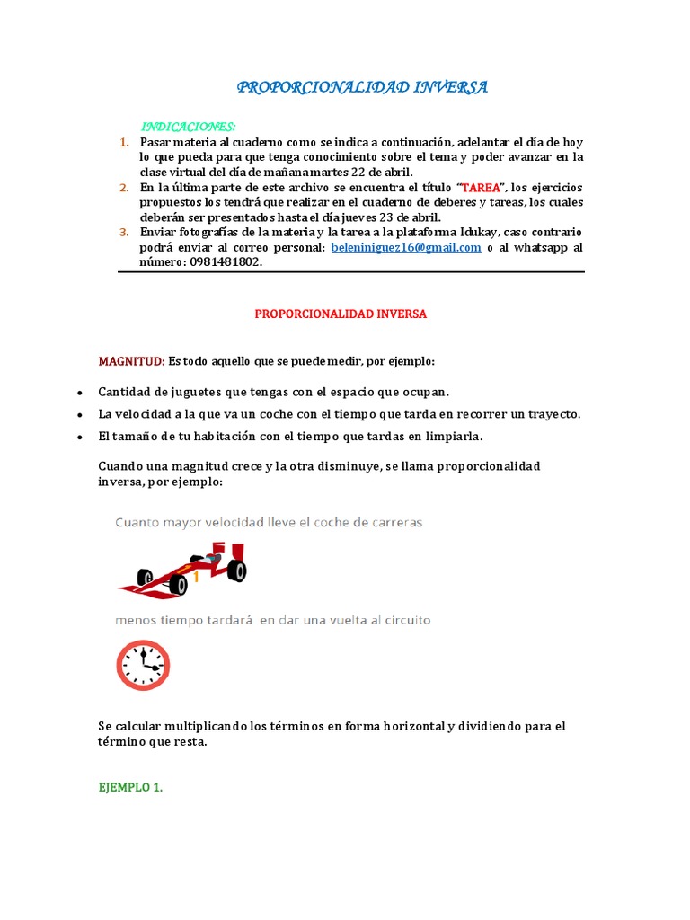 Proporcionalidad Inversa | PDF