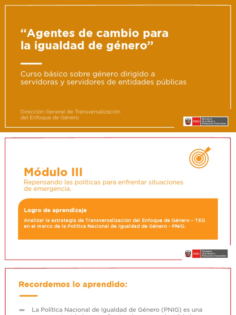 Modulo 3 Sesion 3.2 - Transversalizando El Enfoque de Género | PDF | Género y desarrollo ...