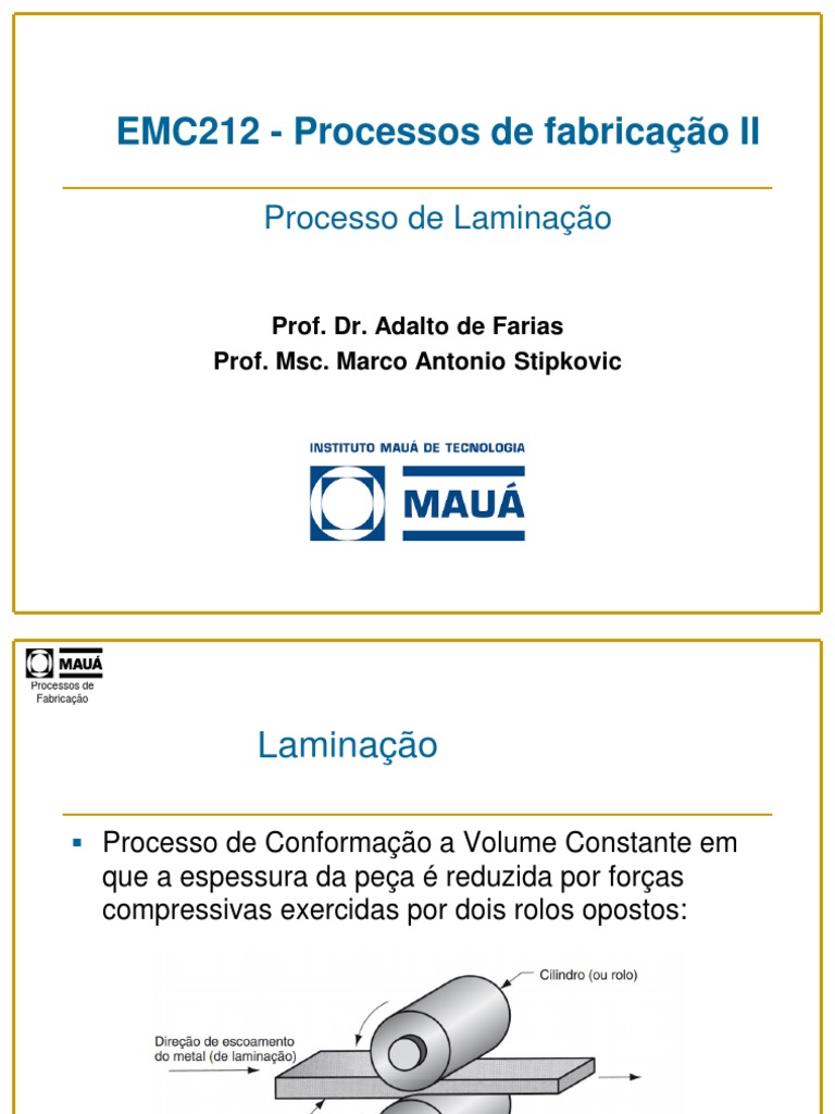 Aula 2 Processo de Laminacao | PDF | Rolamento (metalurgia) | Estresse (Mecânica)