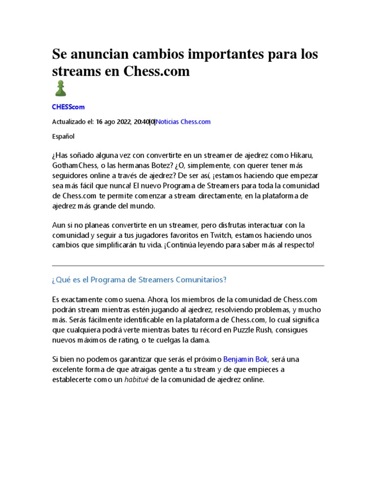 005 Ideas para Streamers | PDF | Ajedrez