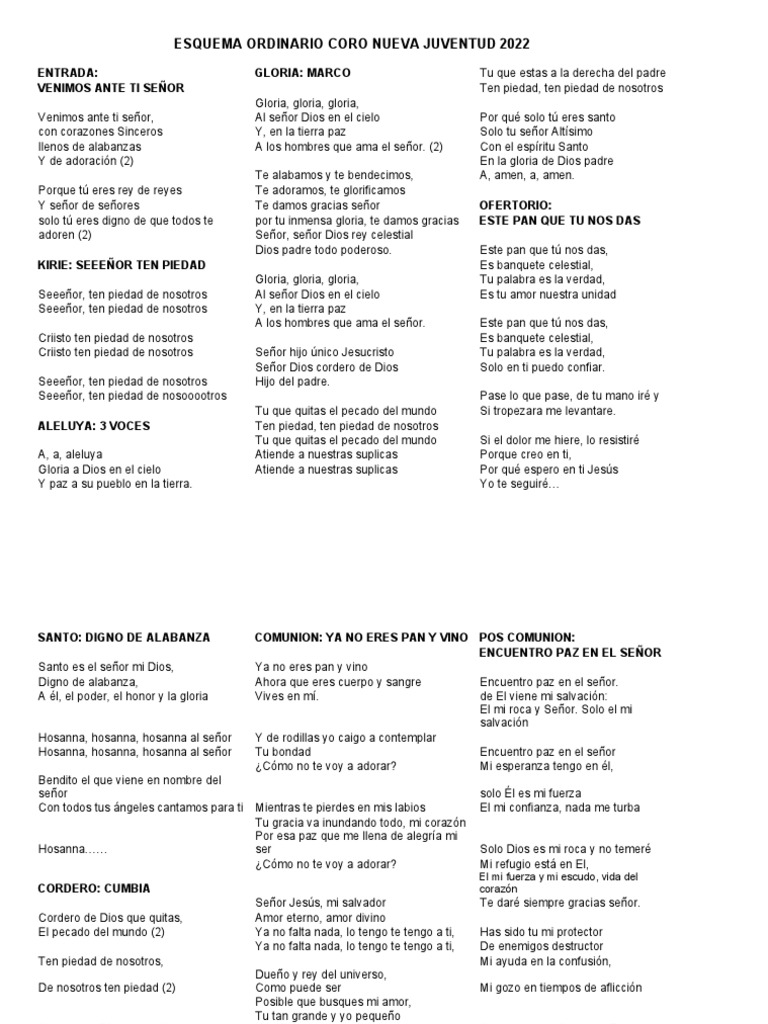 Cantos Catolicos | PDF | eucaristía | Teología