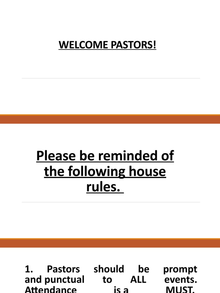 Welcome Pastors! | PDF
