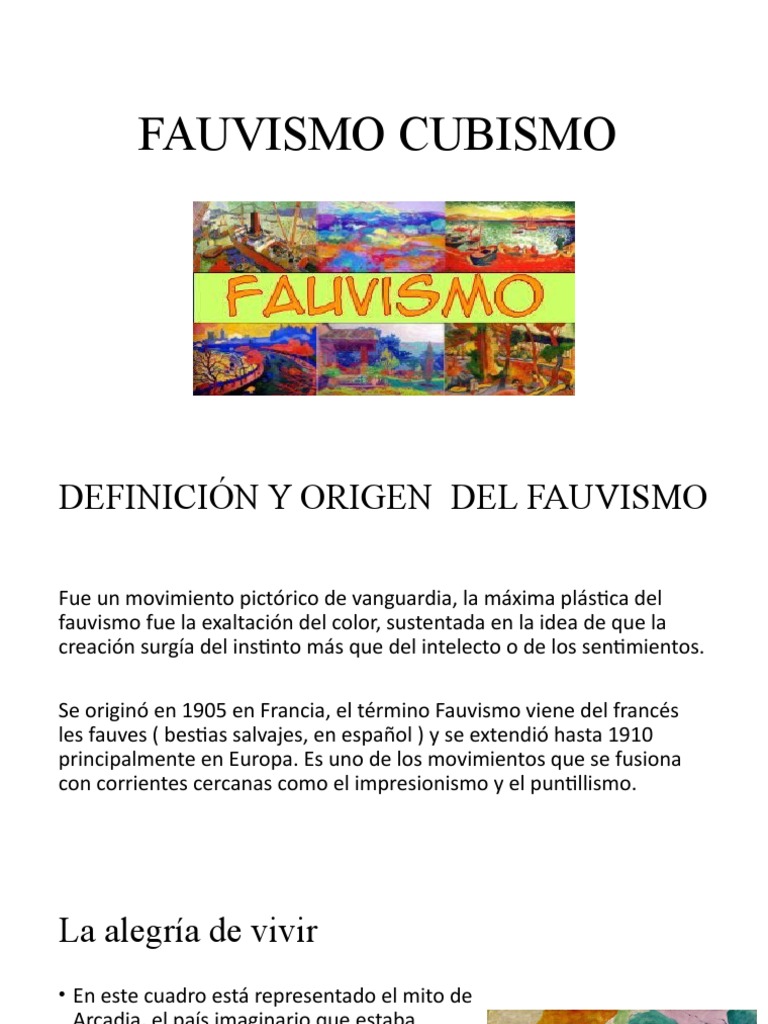 Presentación Fauvismo Cubismo 903 | PDF | Pablo Picasso | Cubismo