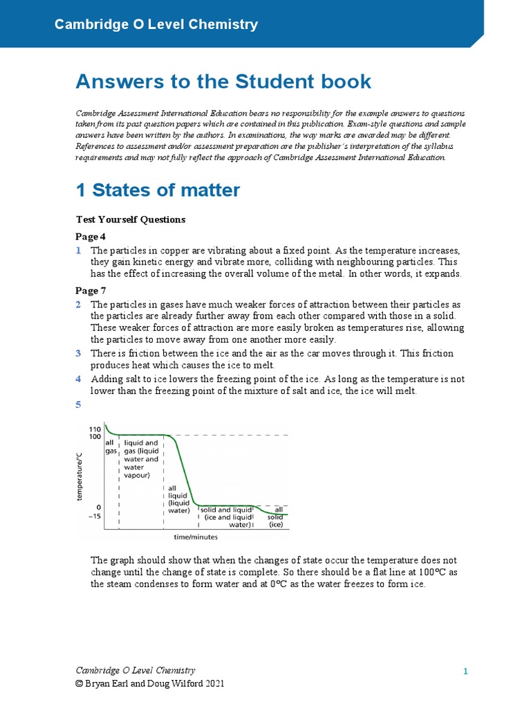 Cambridge O Level Chemistry Answers | PDF | Redox | Ionic Bonding