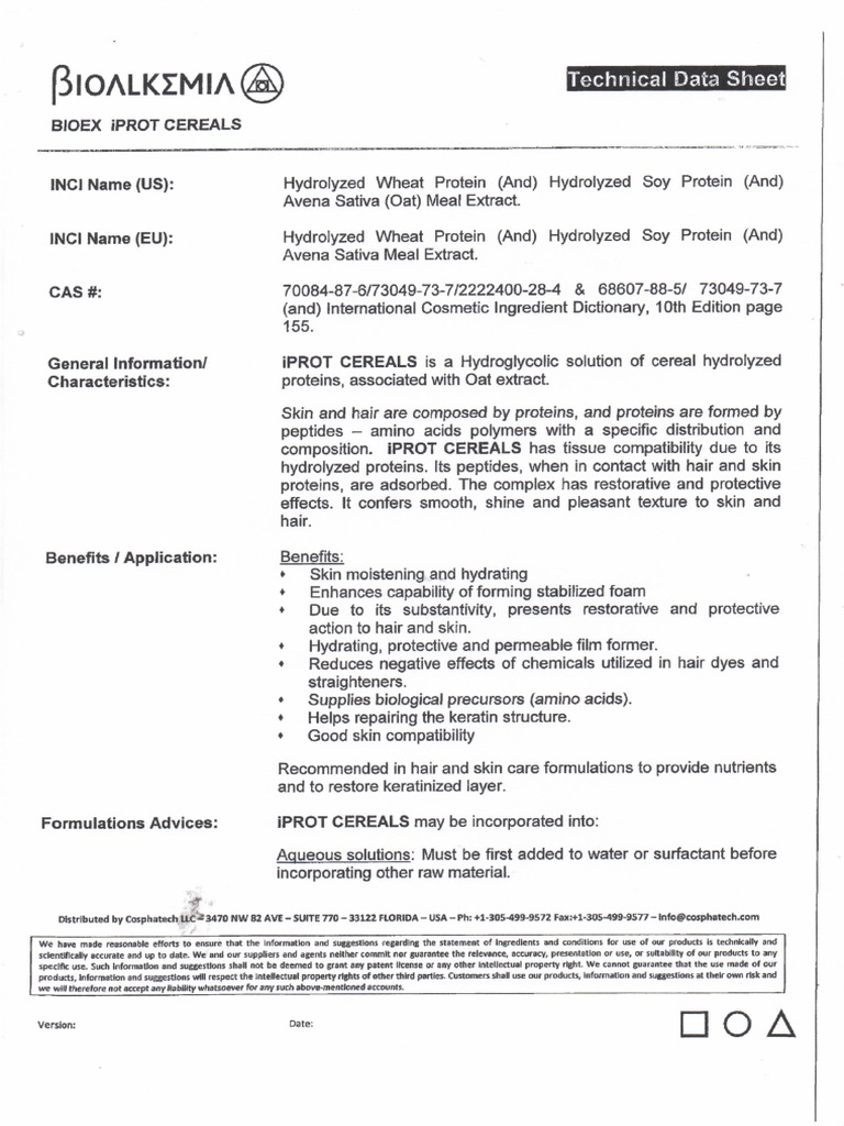 BioEx Cereales. TDS (Bioalkemia) | PDF
