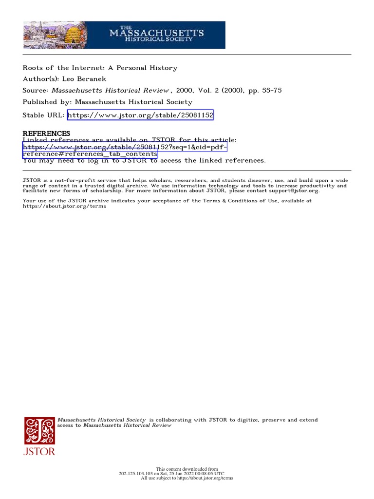 Internet Origins: A Personal Memoir | PDF | Packet Switching | Computer ...