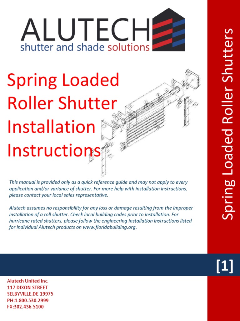 Installation Instructions for Spring Loaded Roller Shutters | PDF ...