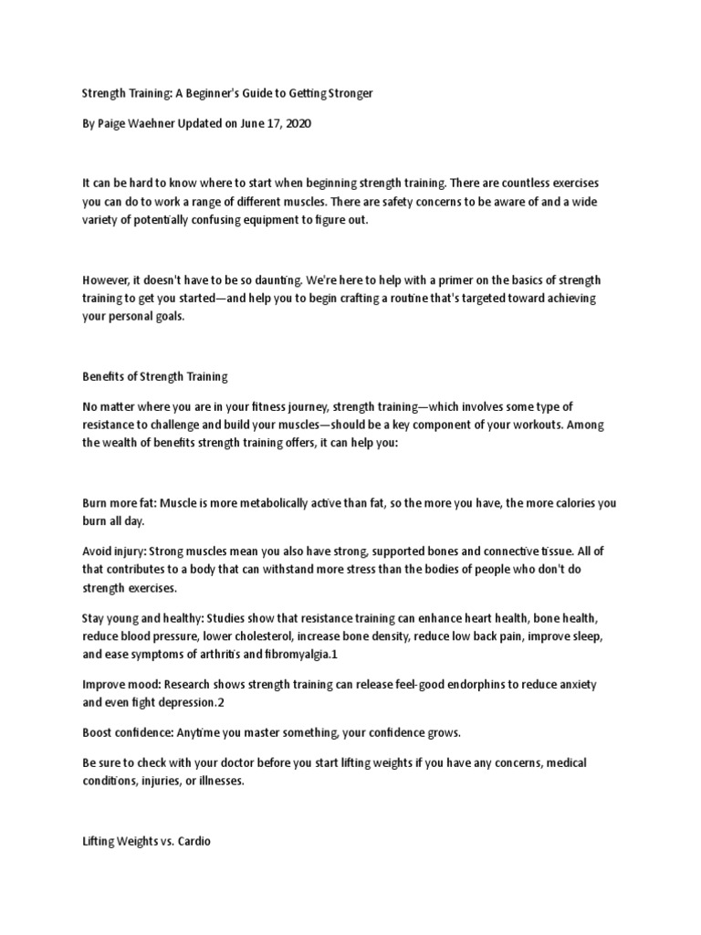 Strength Training | PDF | Strength Training | Weight Training