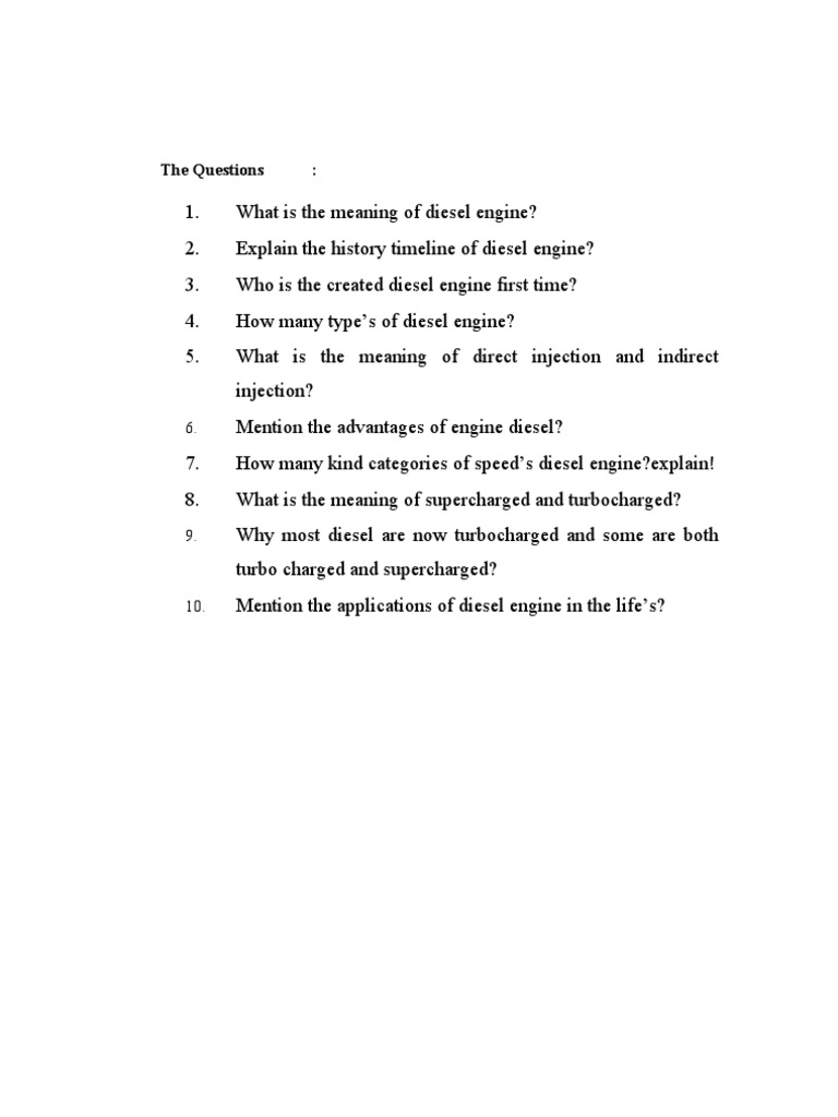 What Is The Meaning of Diesel Engine | PDF | Diesel Engine | Internal ...