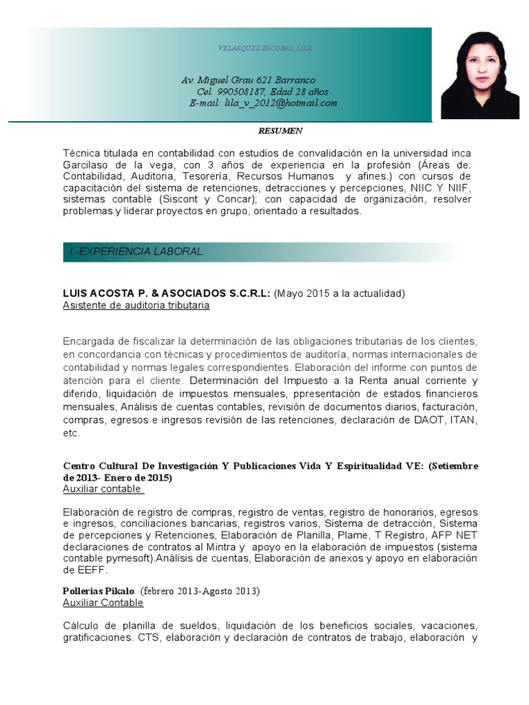Curriculum Vitae | PDF | Contabilidad | Auditoría