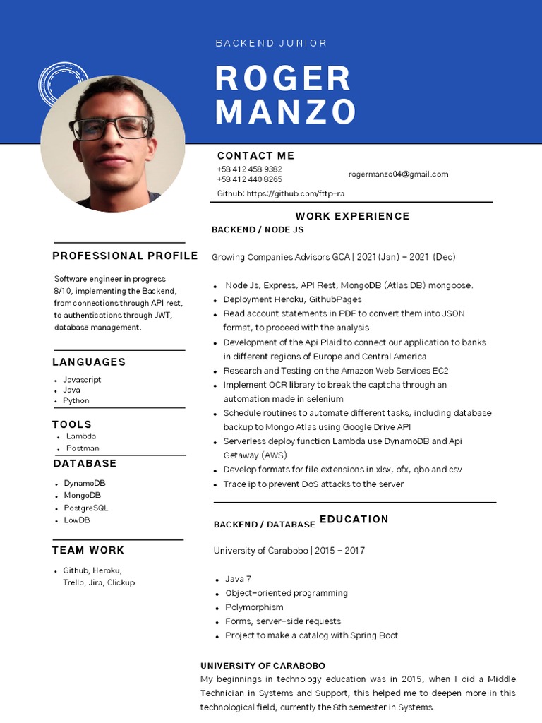 Roger Manzo Back End | PDF | Amazon Web Services | Web Service