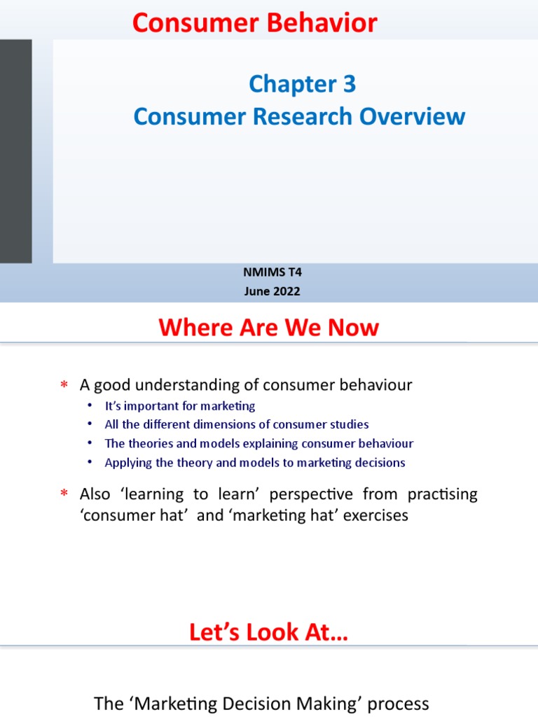 Consumer Research Overview: Nmims T4 June 2022 | PDF | Marketing ...