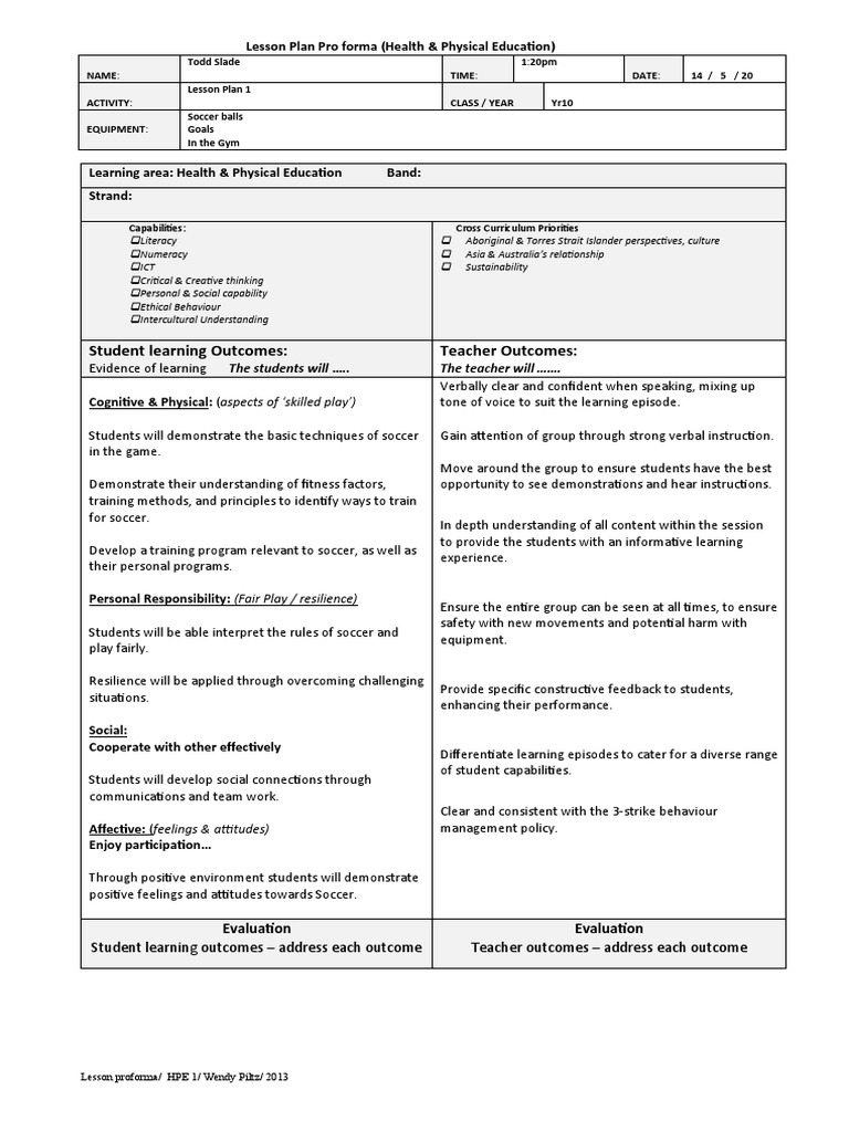 Year 10 Lesson Plan 1 | PDF | Learning | Teachers