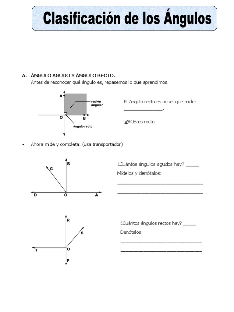 Tipos y Clasificación de Ángulos | PDF
