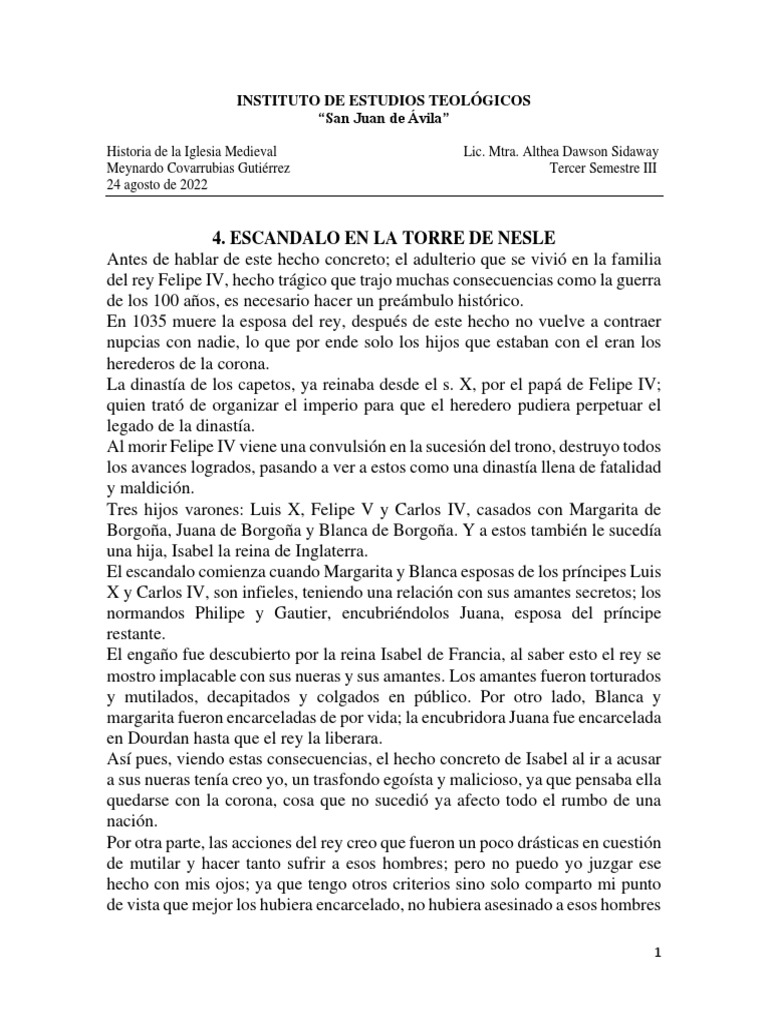 Recencion Del Escandalo en La Torre de Nesle | PDF