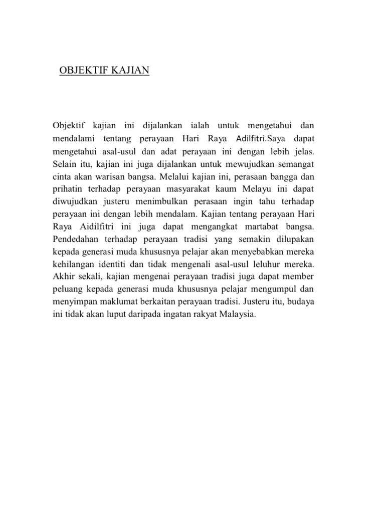 Objektif Kajian | PDF