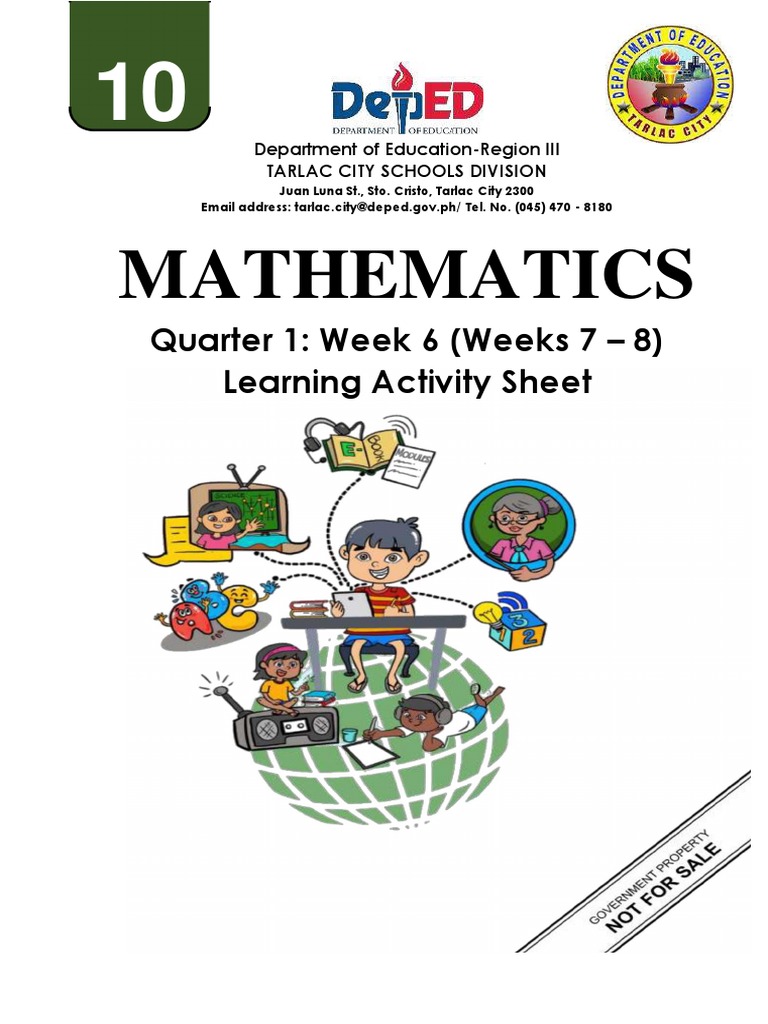 Mathematics: Quarter 1: Week 6 (Weeks 7 - 8) Learning Activity Sheet | PDF | Factorization ...