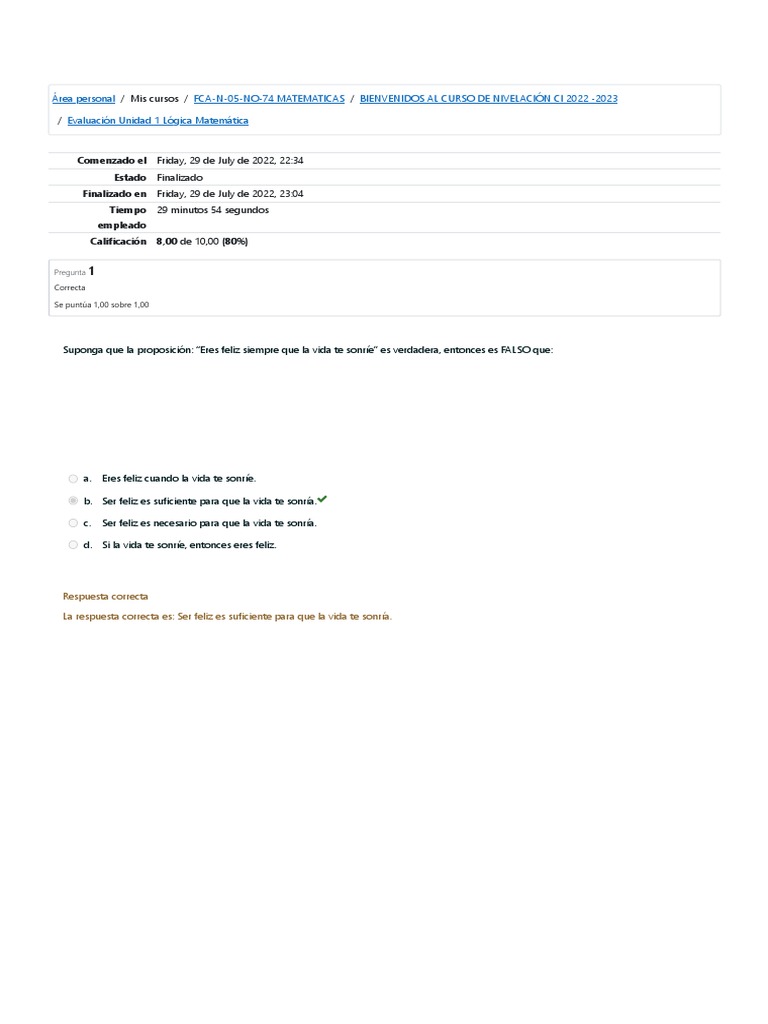 Leccion 1 Intento 3 | PDF | Proposición | Verdad