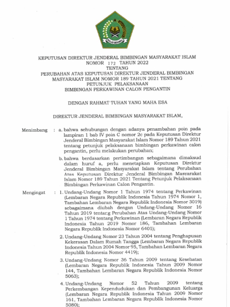 SK Perubahan Bimwin 1 | PDF