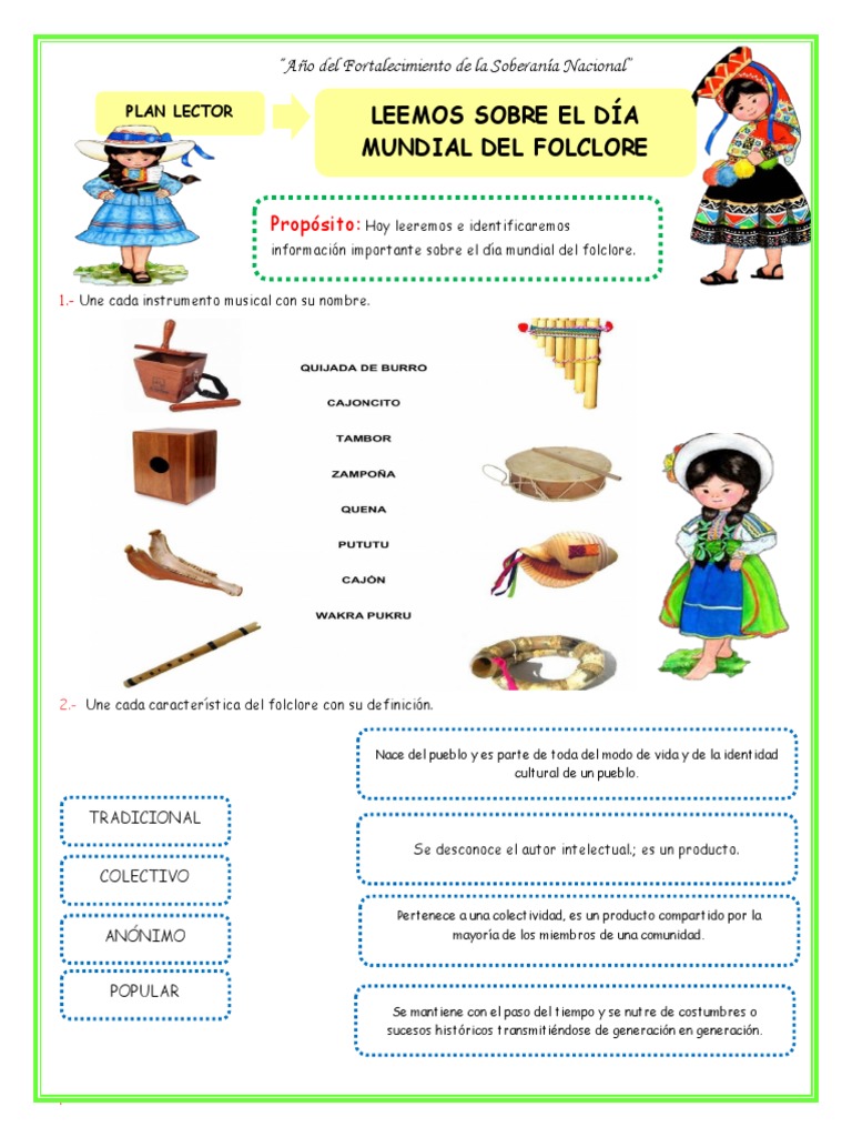 Leemos Sobre El Día Mundial Del Folclore | PDF | Folklore | Tradiciones