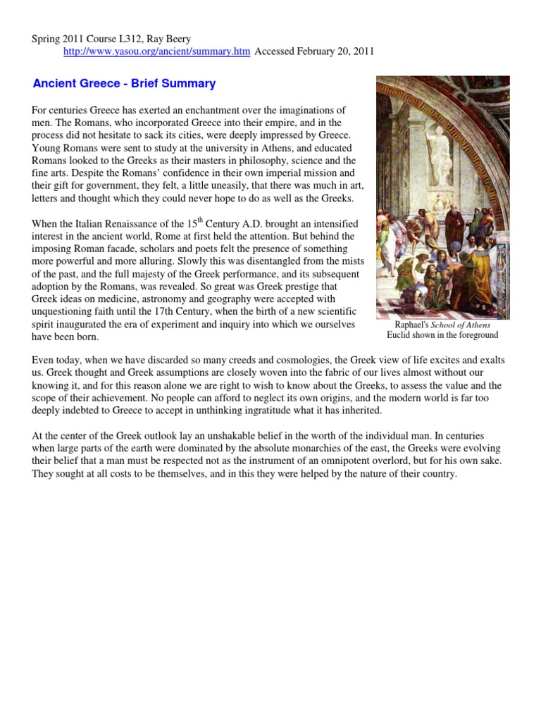 An In Depth Look At Ancient Greek Culture And Its Lasting Influence On